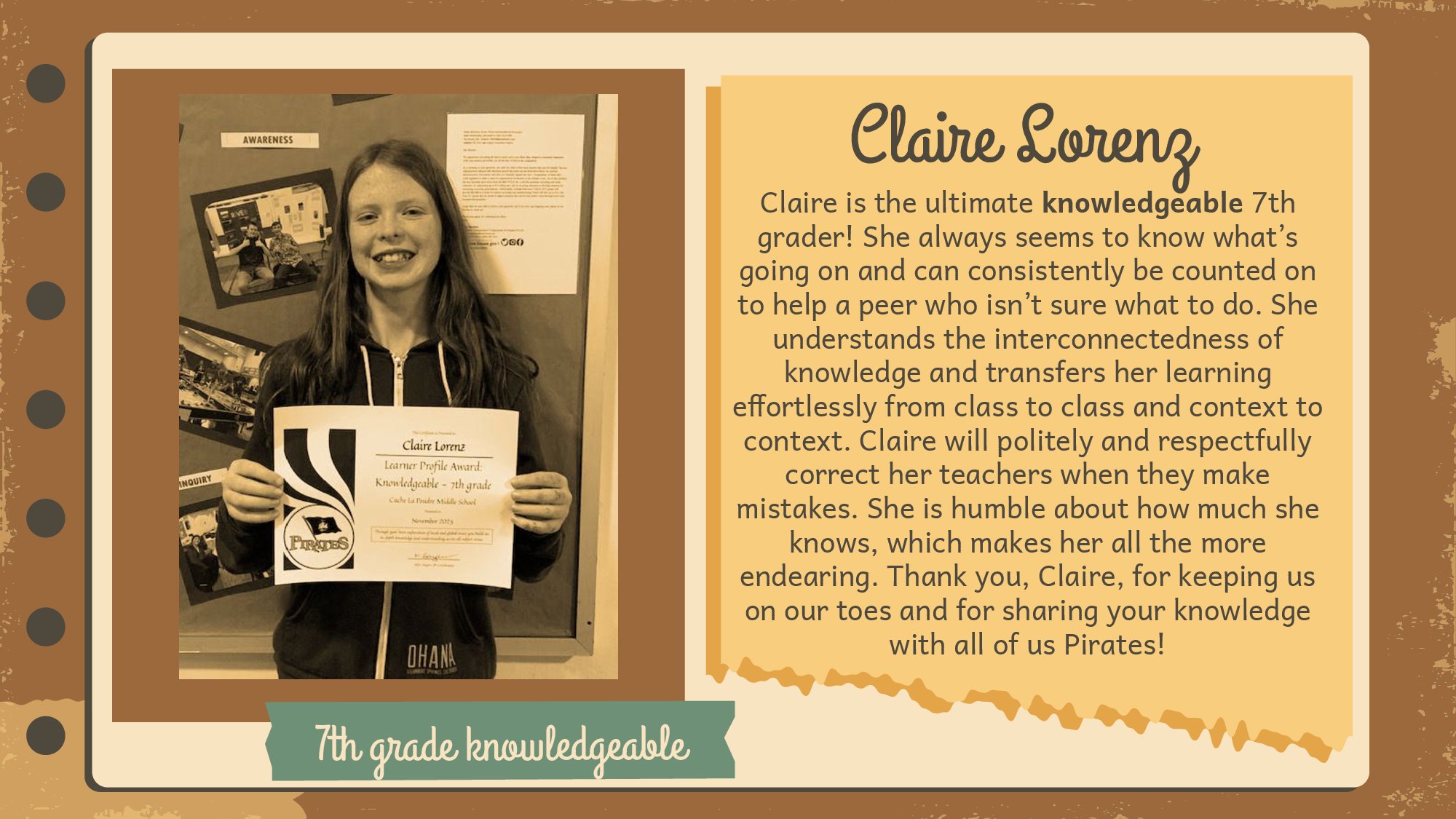 Learner Profile Awards | Cache La Poudre Middle School