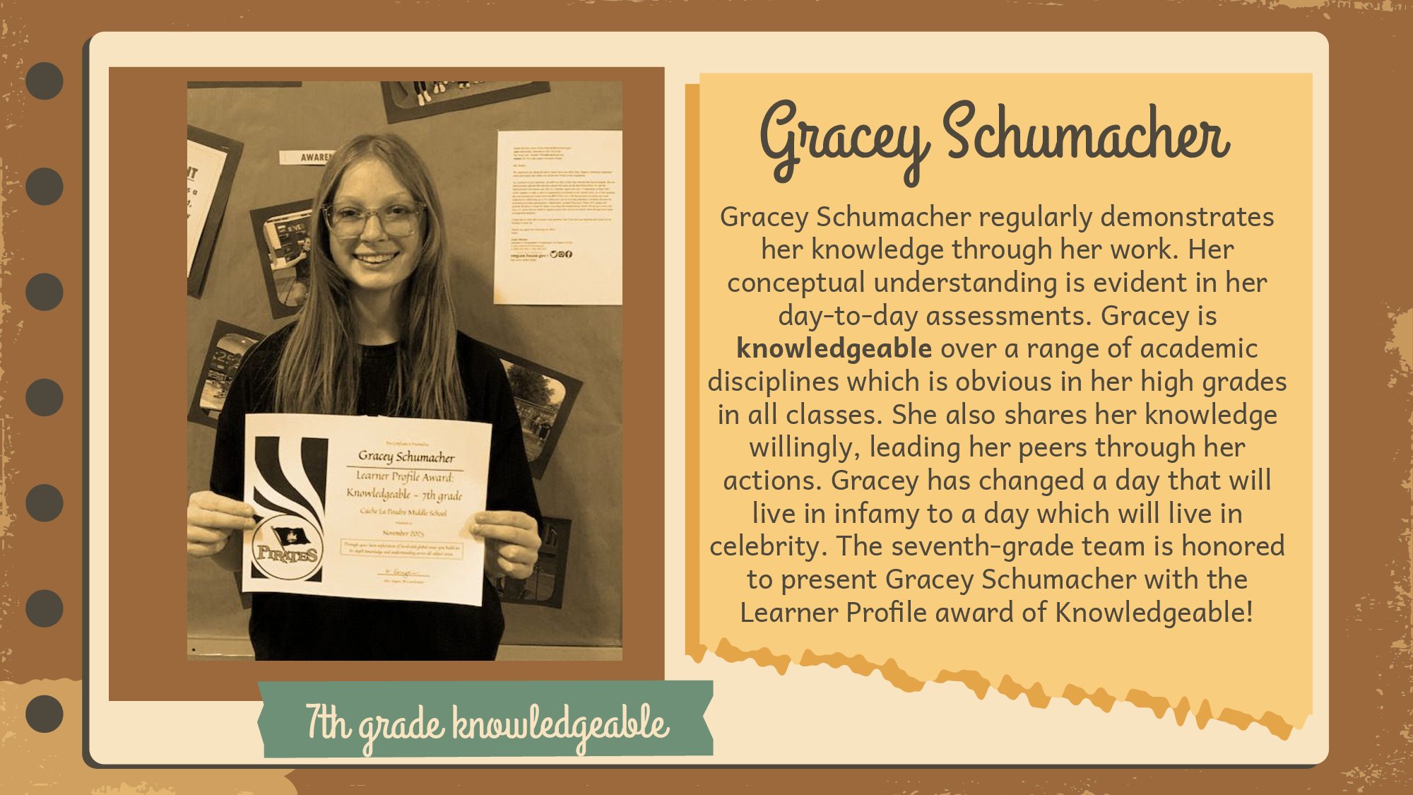 Learner Profile Awards | Cache La Poudre Middle School